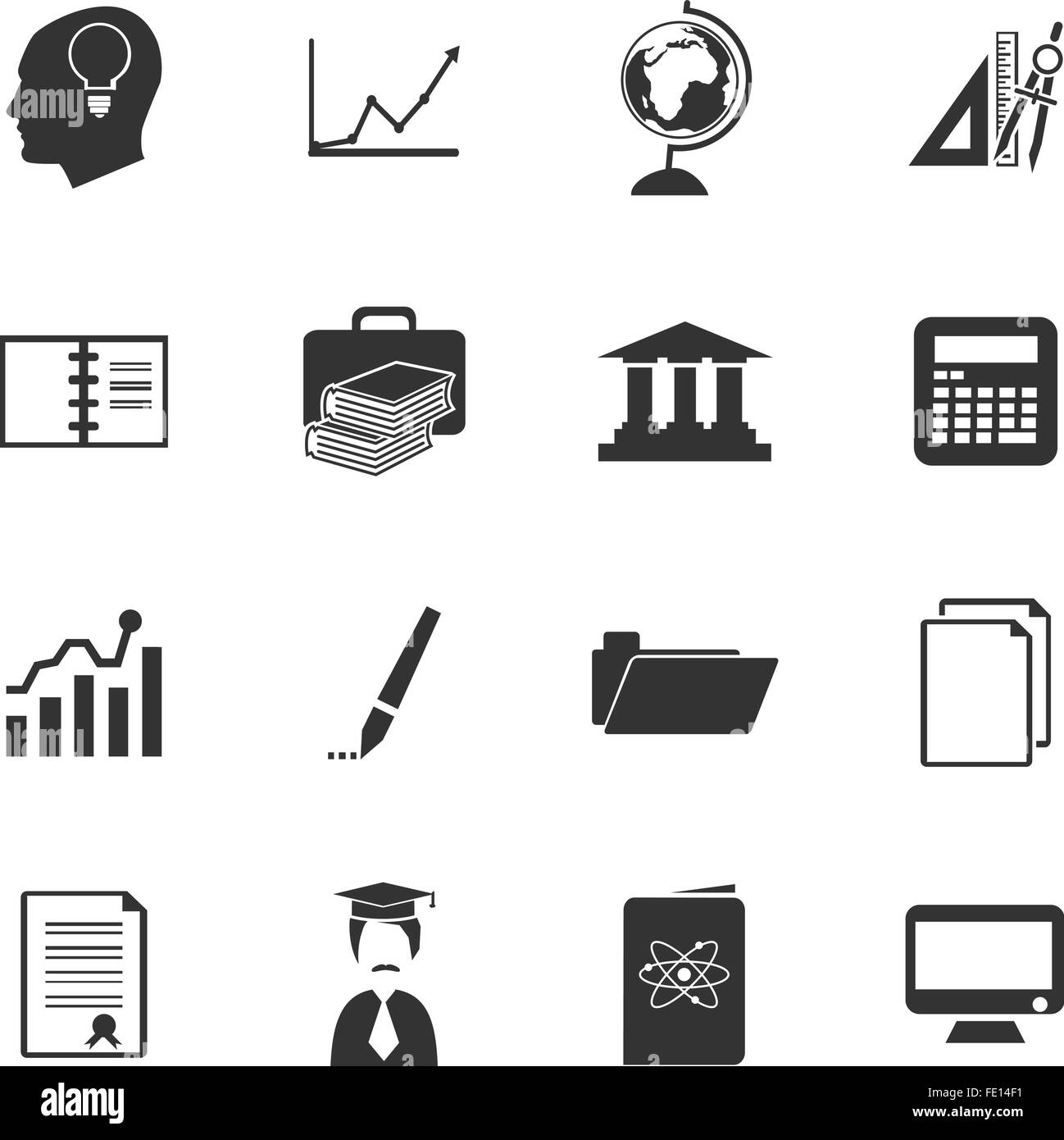 University icons set Stock Vector Image & Art - Alamy