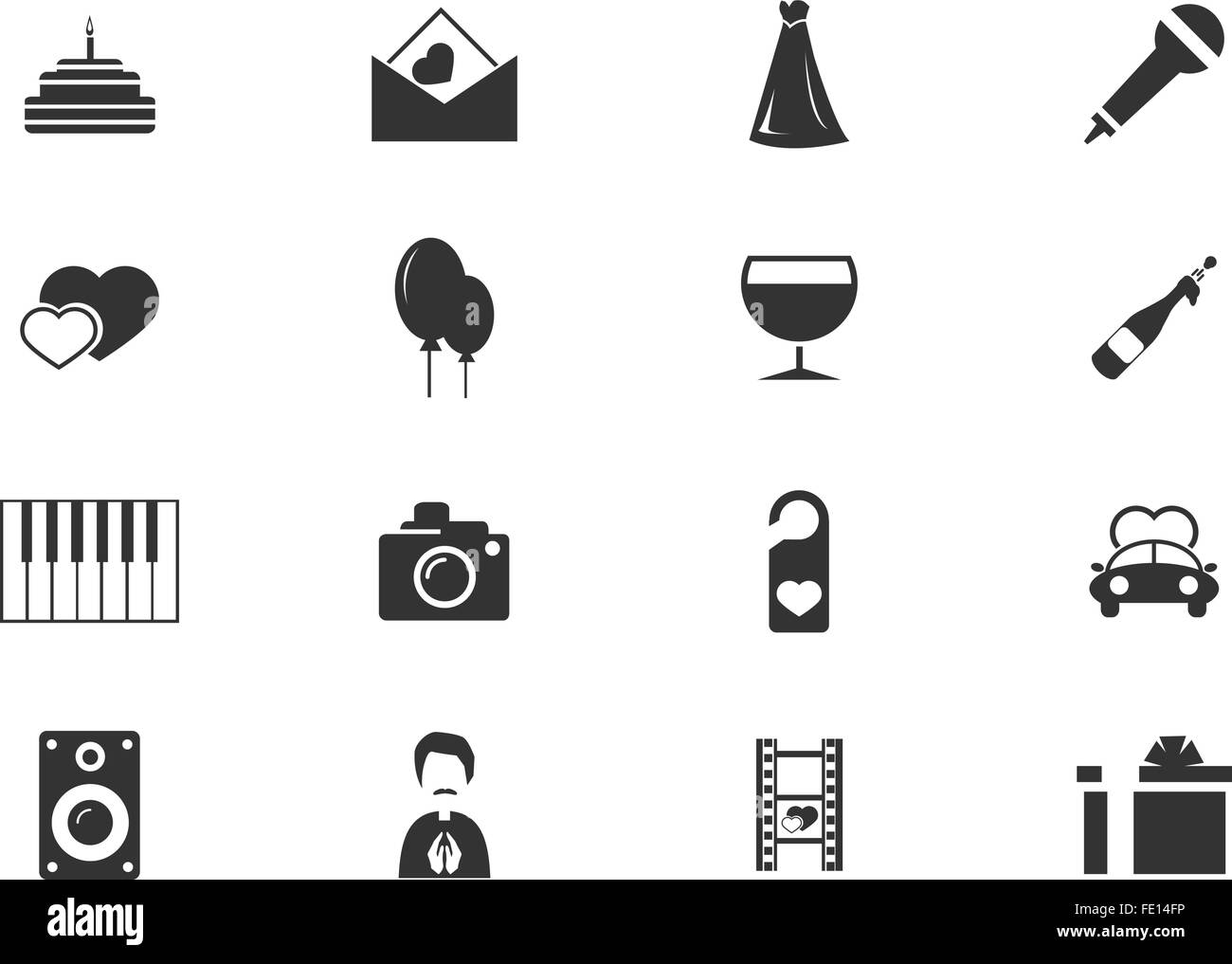 Wedding Icon Set Stock Vector Image & Art - Alamy