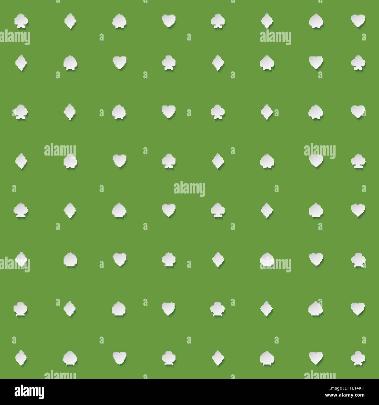 seamless pattern of playing card suits on green backdrop. vector ...