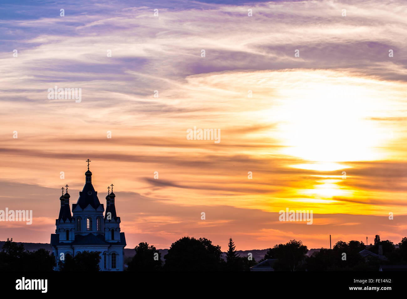 sky sunset church sky religion Stock Photo - Alamy