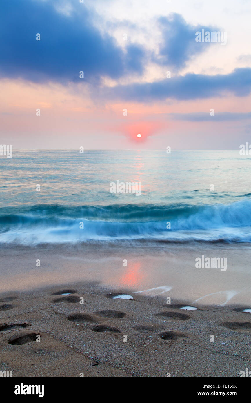 sky sunset beach sea nature landscape background Stock Photo - Alamy