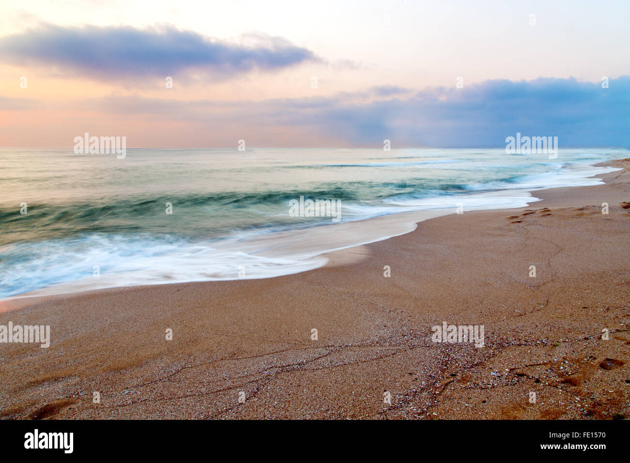 sky sunset beach sea nature landscape background Stock Photo - Alamy