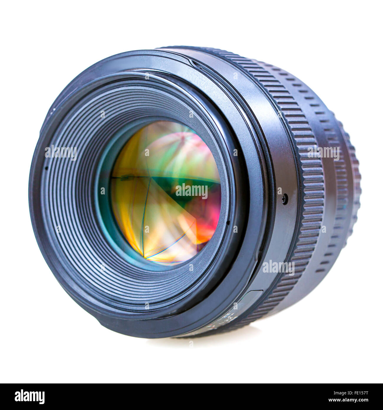 lens camera Isolated on white background Stock Photo - Alamy