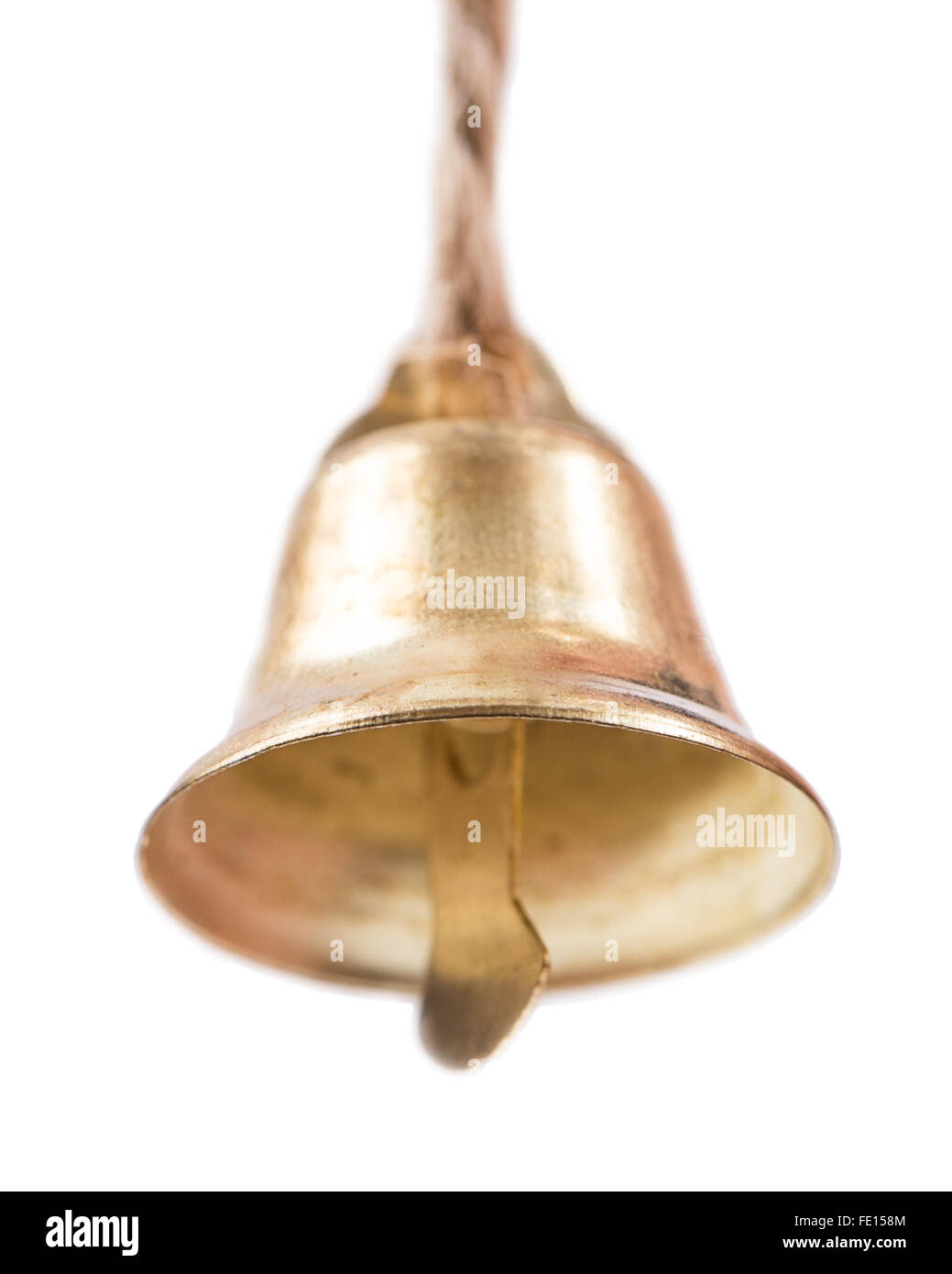bell isolated white bells gold Stock Photo - Alamy