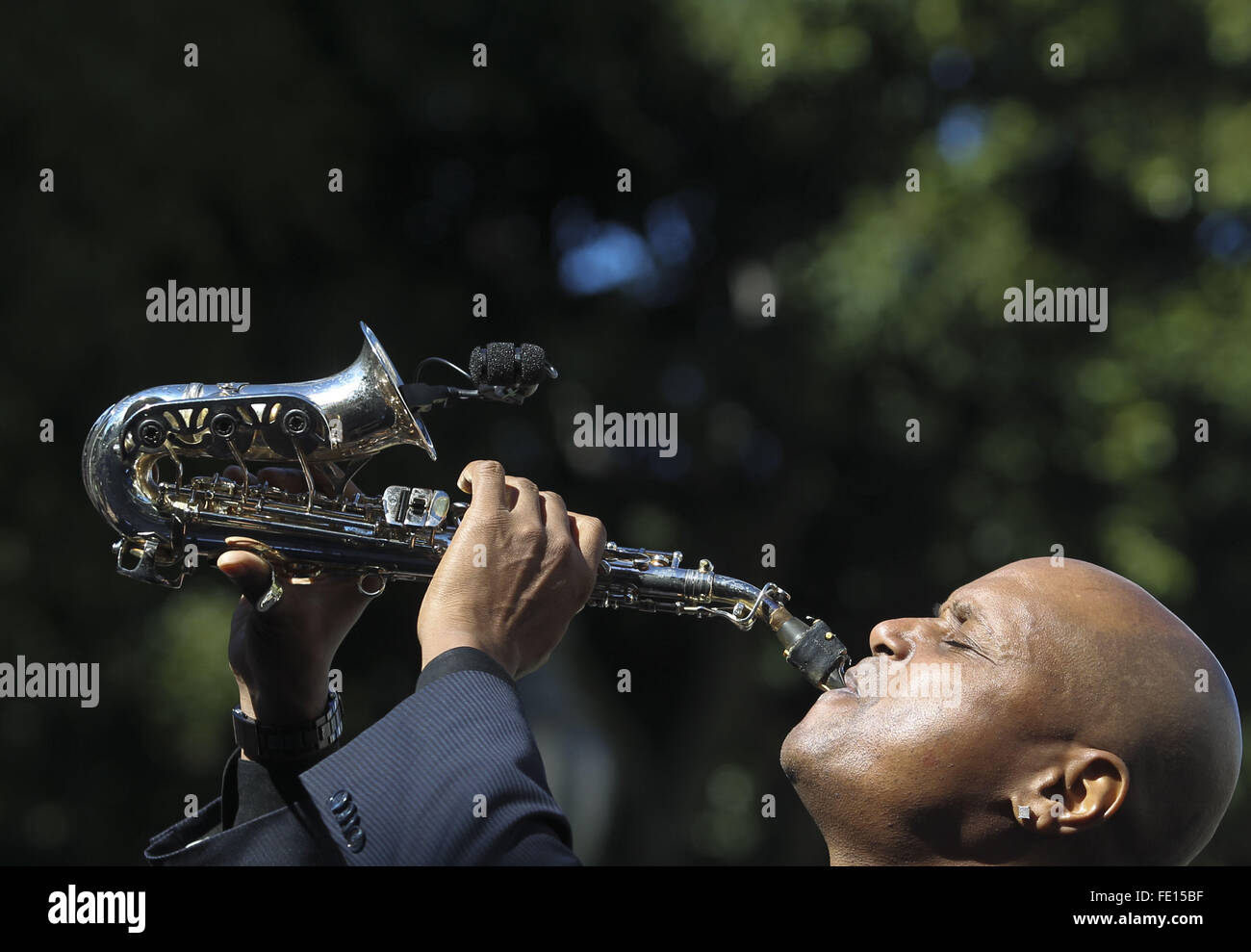 Los Angeles, California, USA. 3rd Feb, 2016. Saxophonist Mark Allen ...