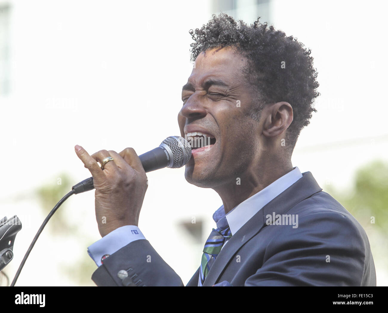 Los Angeles, California, USA. 3rd Feb, 2016. Singer Eric Benet performs ...
