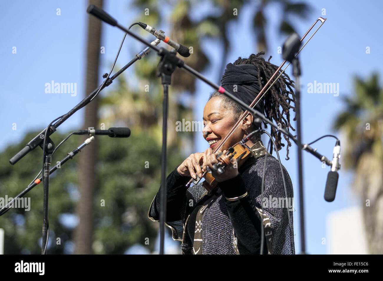 Los Angeles, California, USA. 3rd Feb, 2016. Violinist Karen Briggs ...