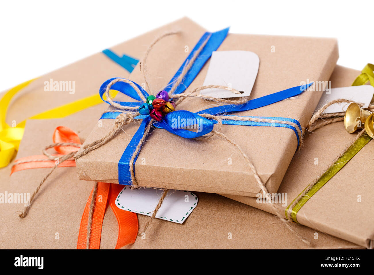 kraft paper gift wrapping box Stock Photo - Alamy