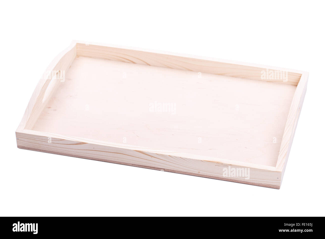 wooden tray Isolated on white background Stock Photo - Alamy