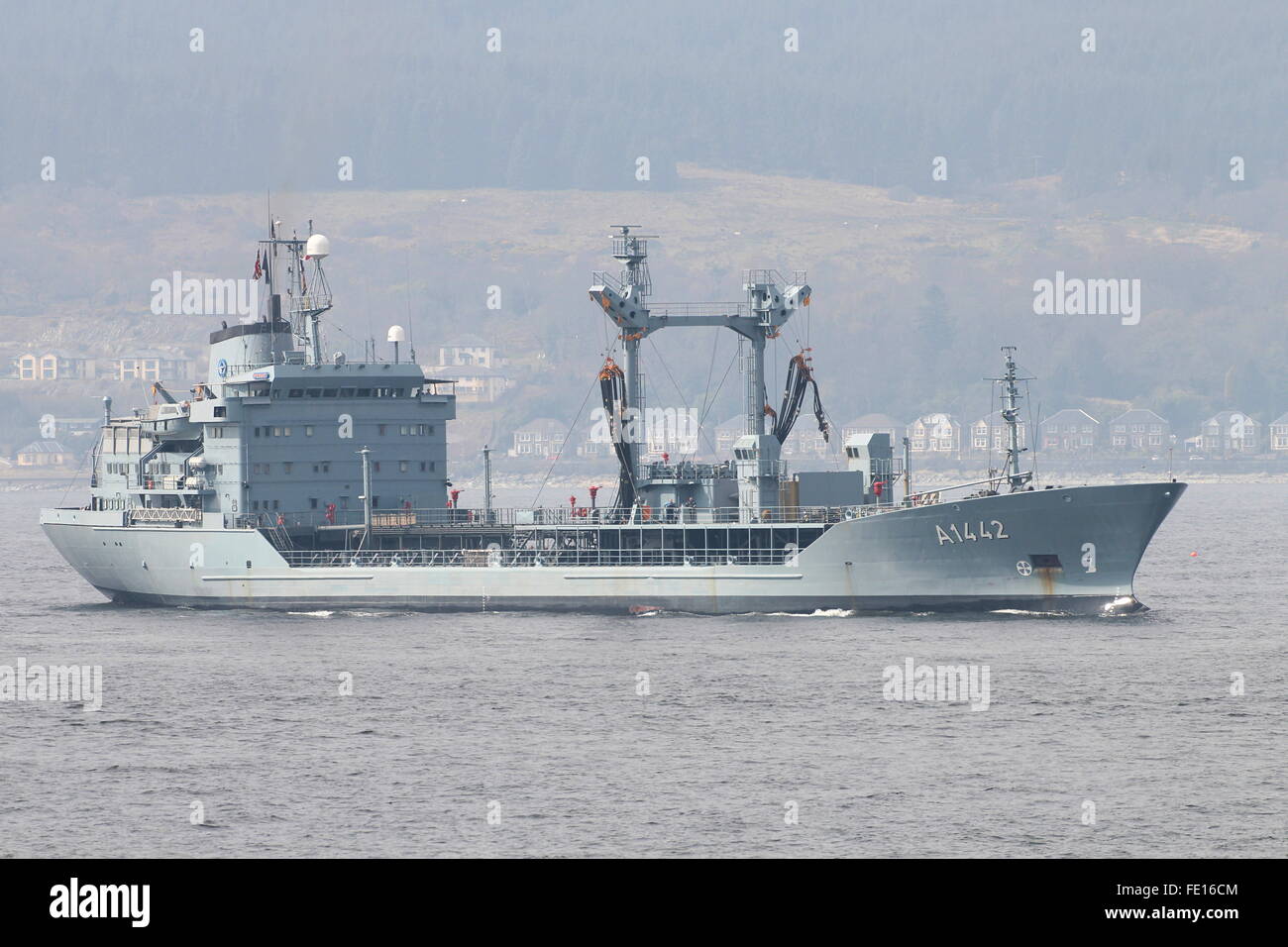 FGS Spessart (A1442), a Rhön-class tanker of the German Navy, arrives ...
