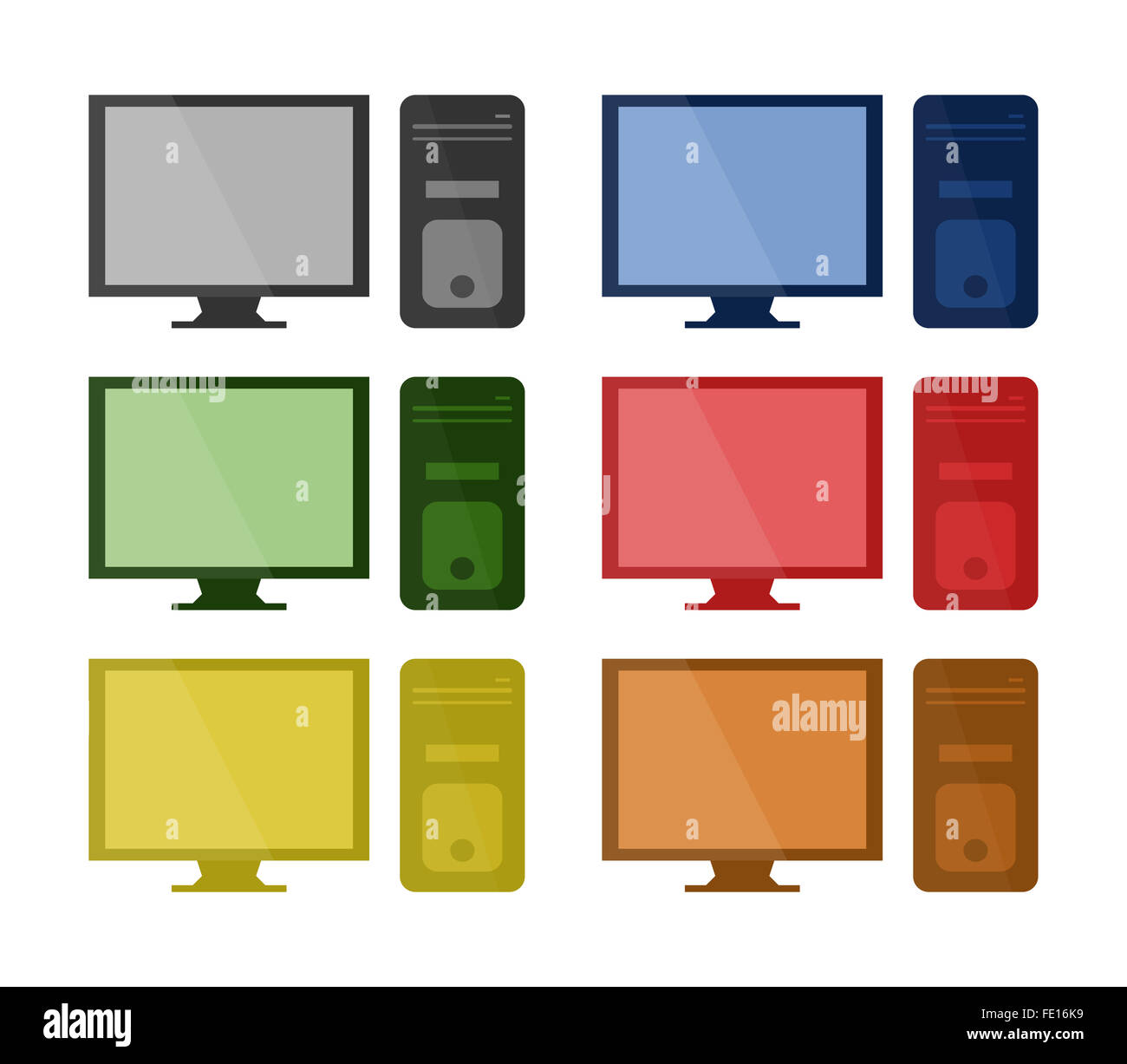 set of computer icons Stock Photo - Alamy
