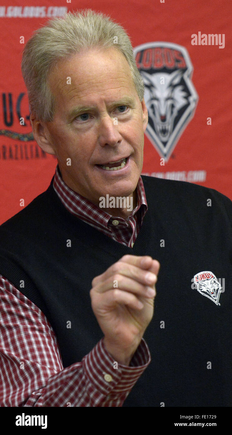 Usa. 3rd Feb, 2016. SPORTS -- UNM Football Coach Bob Davie talks about ...