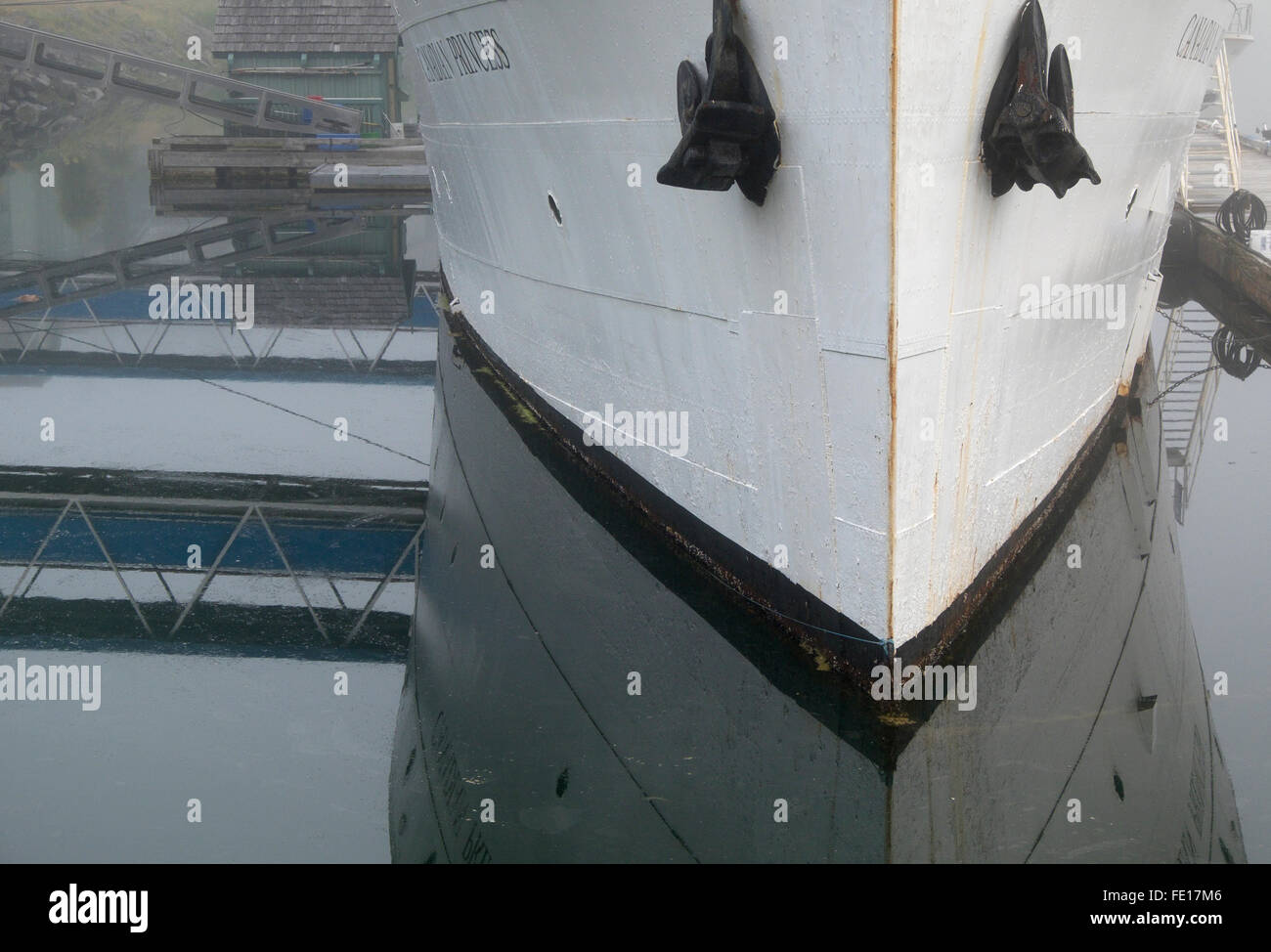 Ucluelet Harbor, British Columbia: Boats in the Small Boat Basin in fog ...