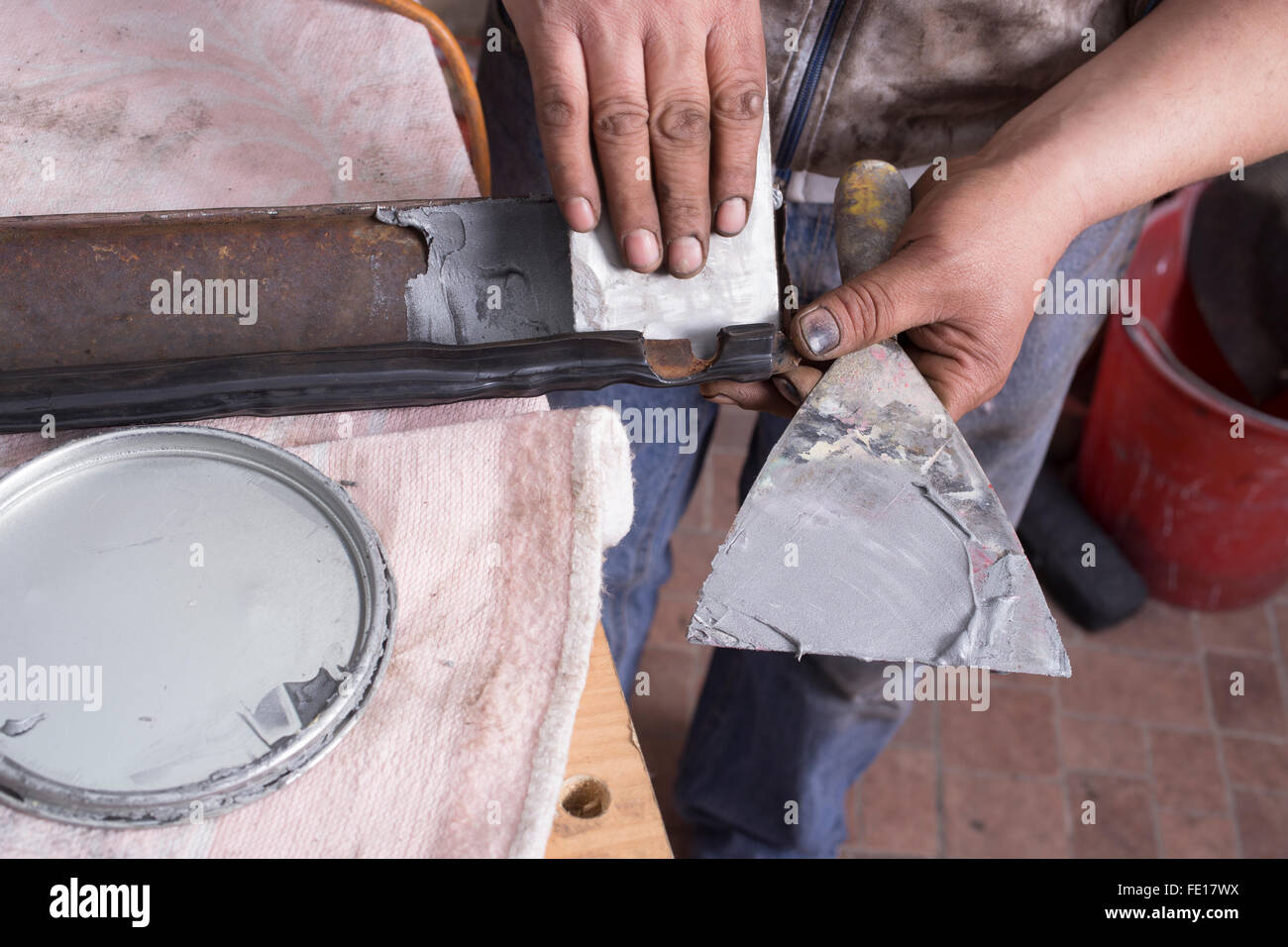 Workshop for metal repair Stock Photo - Alamy