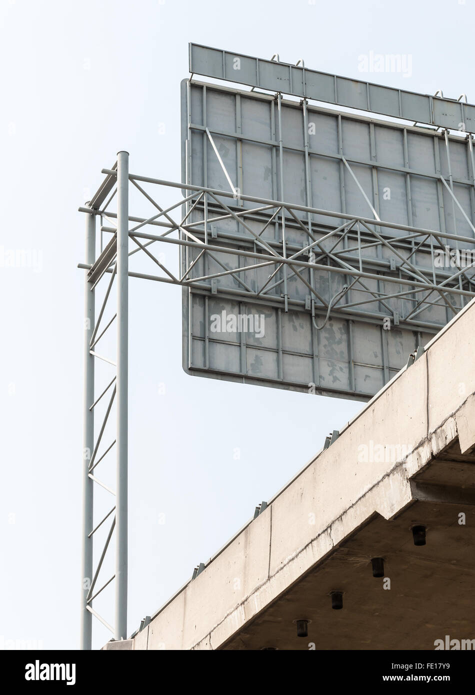 Back side of large metal billboard on the expressway Stock Photo - Alamy