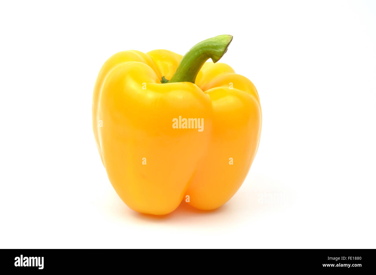 Fresh yellow paprika isolated on white background Stock Photo - Alamy