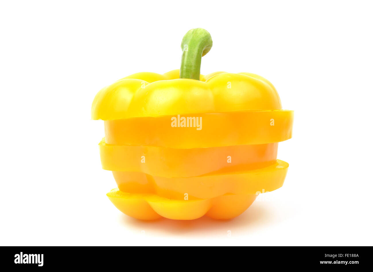 Fresh yellow paprika isolated on white background Stock Photo - Alamy