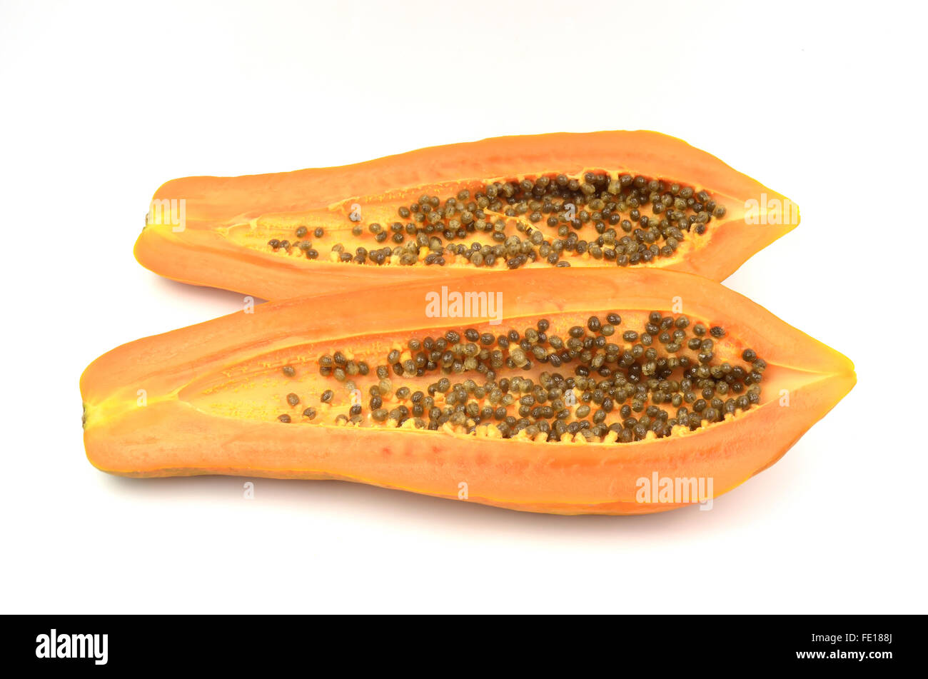 Papaya isolated on white background Stock Photo - Alamy
