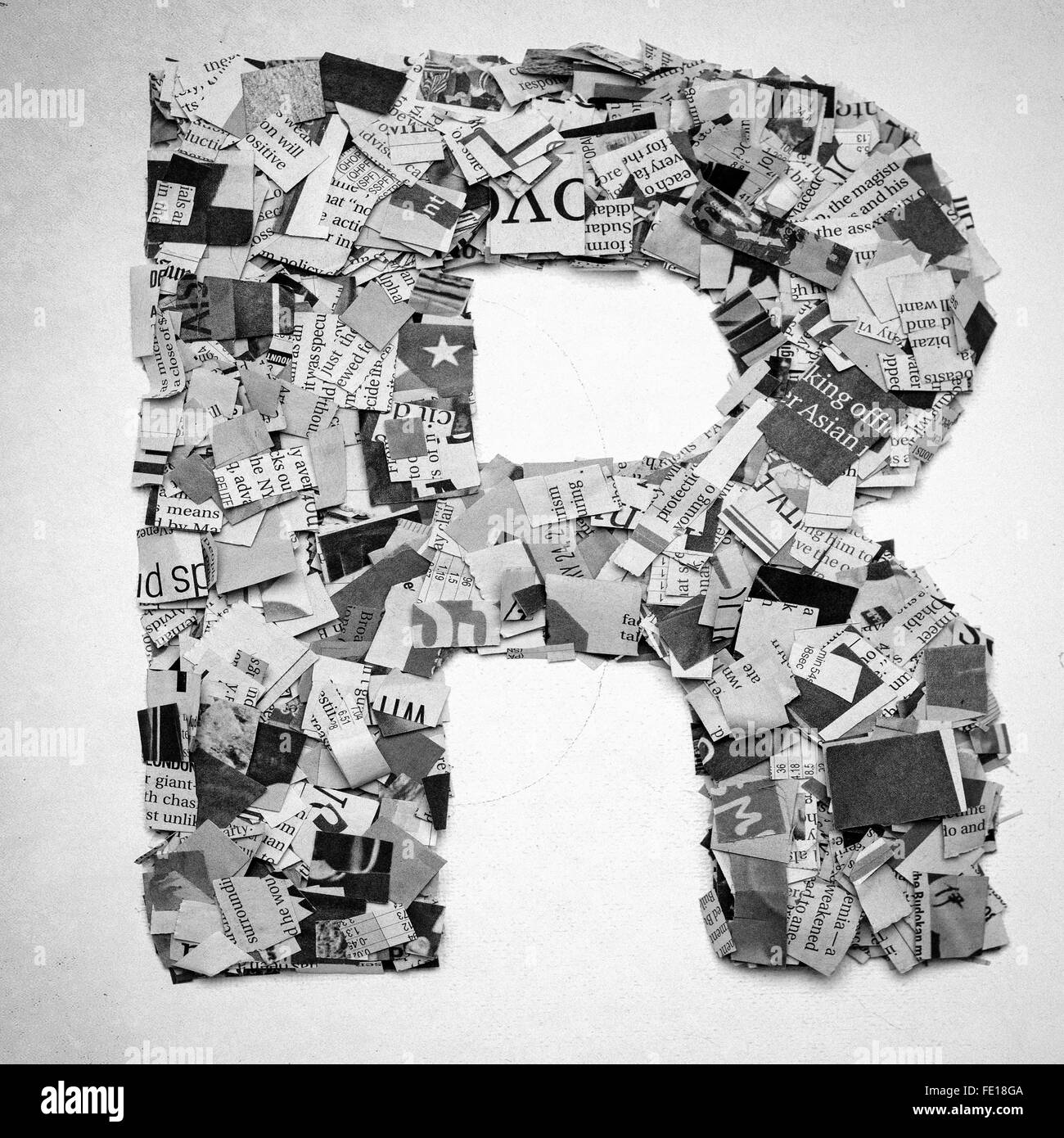 Abc letters made newspaper letters hi-res stock photography and images ...