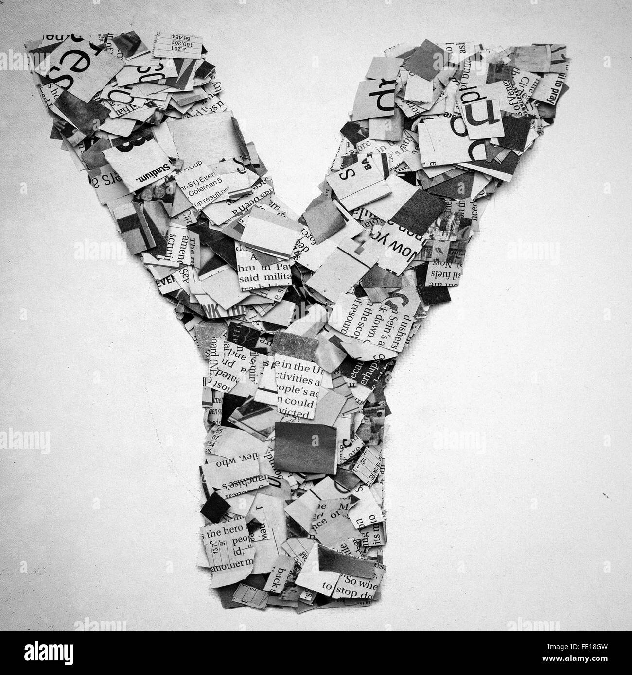 Abc letters made newspaper letters hi-res stock photography and images ...