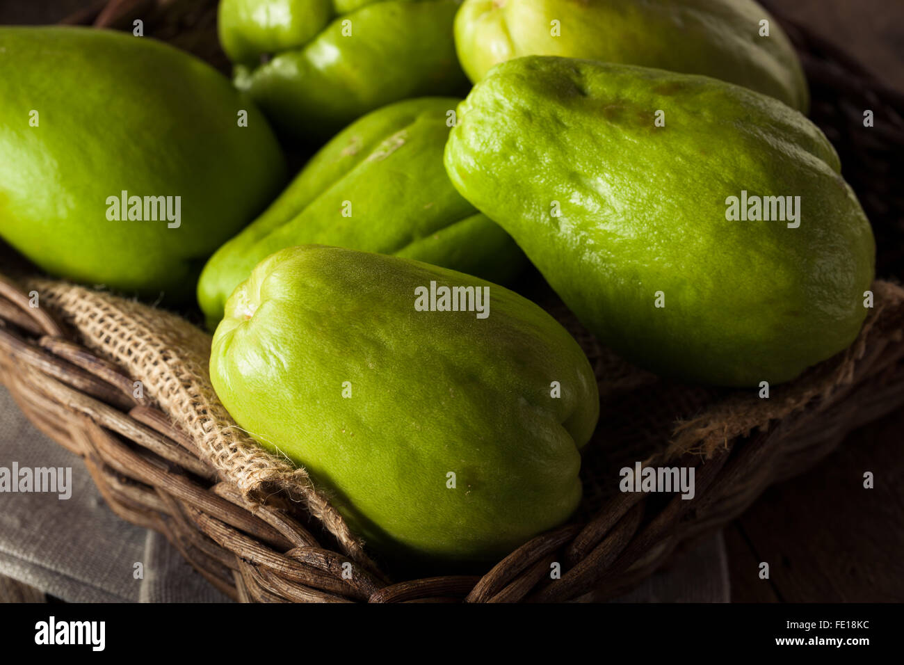 Raw Green Organic Chayote Ready to Eat Stock Photo - Alamy