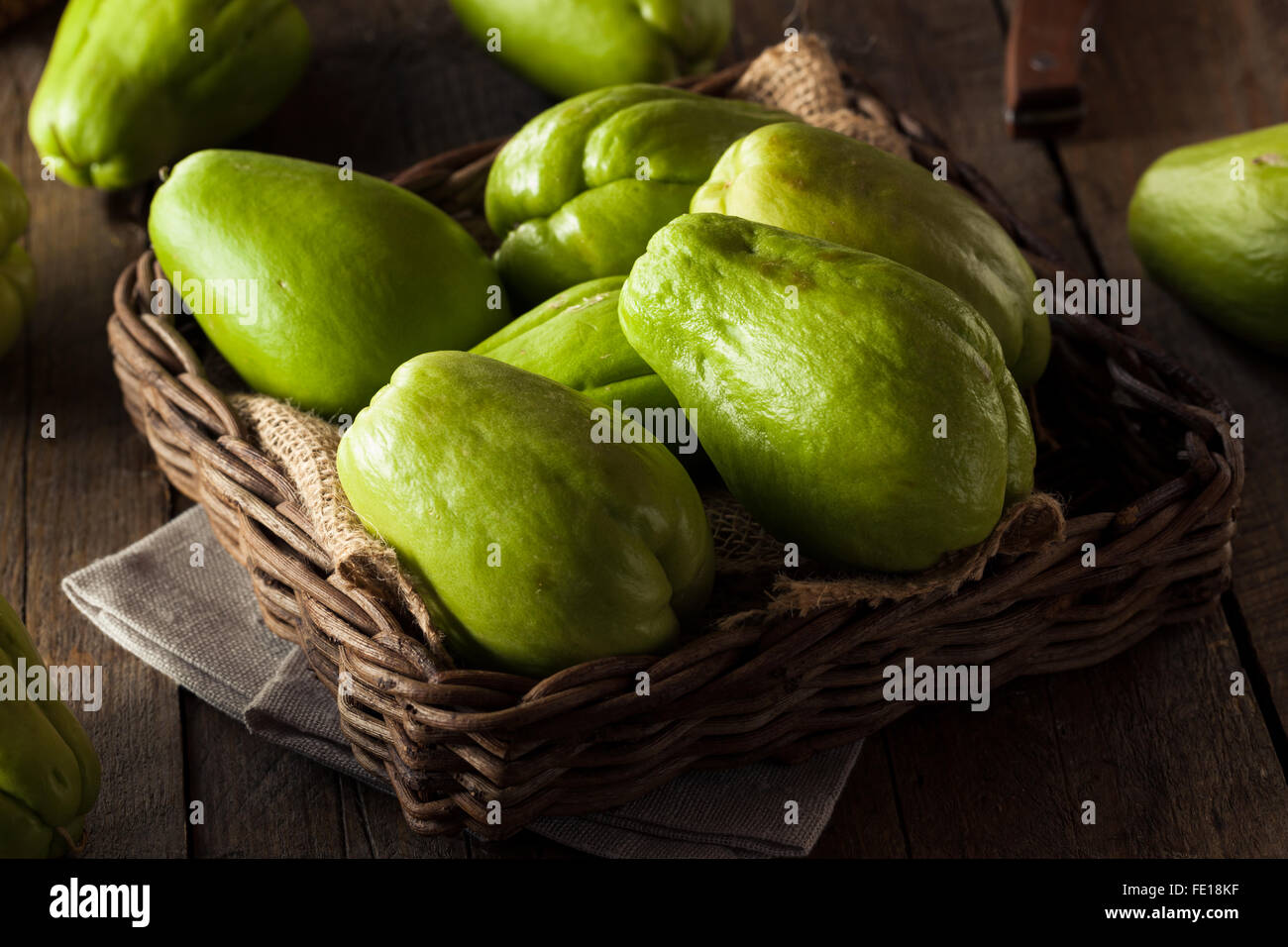 Raw Green Organic Chayote Ready to Eat Stock Photo - Alamy