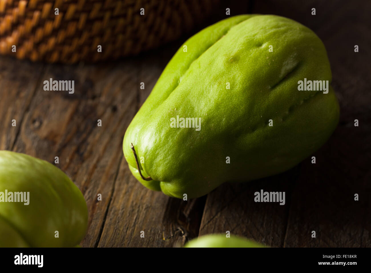 Raw Green Organic Chayote Ready to Eat Stock Photo - Alamy