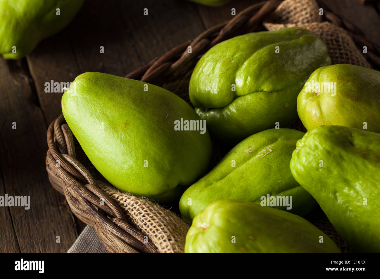 Raw Green Organic Chayote Ready to Eat Stock Photo - Alamy