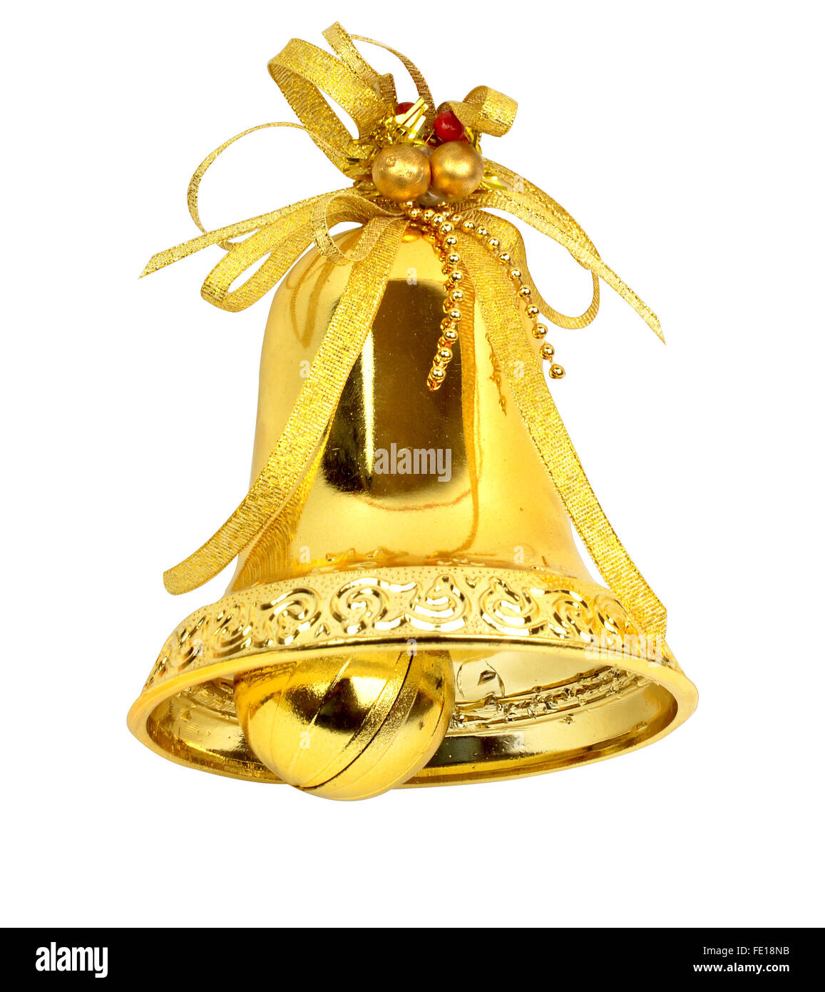 Closeup golden bell christmas Cut Out Stock Images & Pictures - Alamy