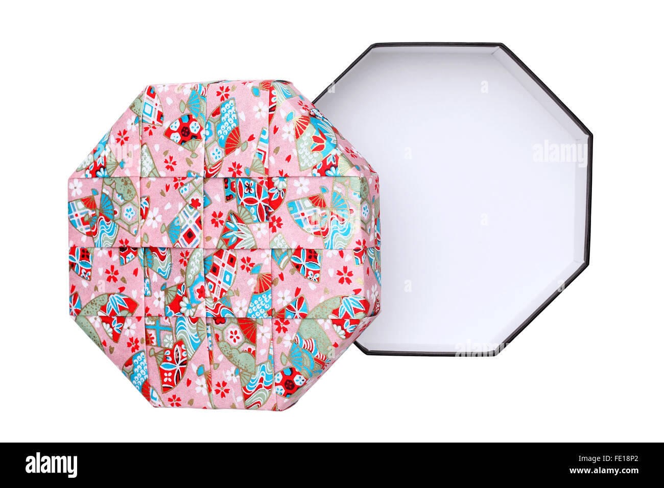 Japanese pattern gift box on white background Stock Photo - Alamy