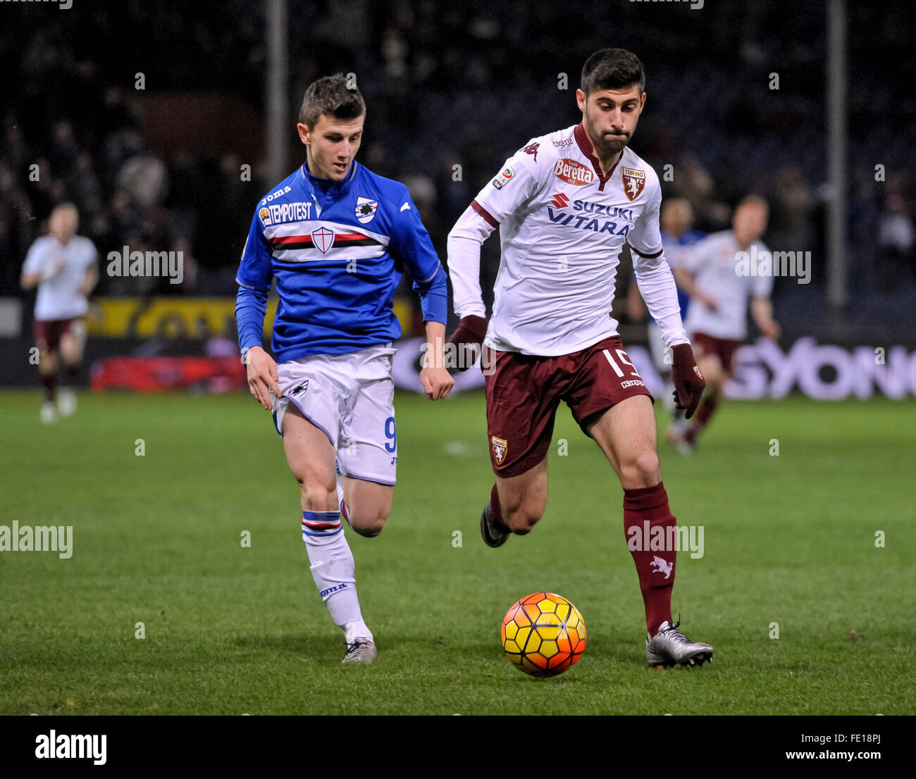 Genova, Italy. 03rd Feb, 2016. David Ivan (left) and Marco Benassi ...