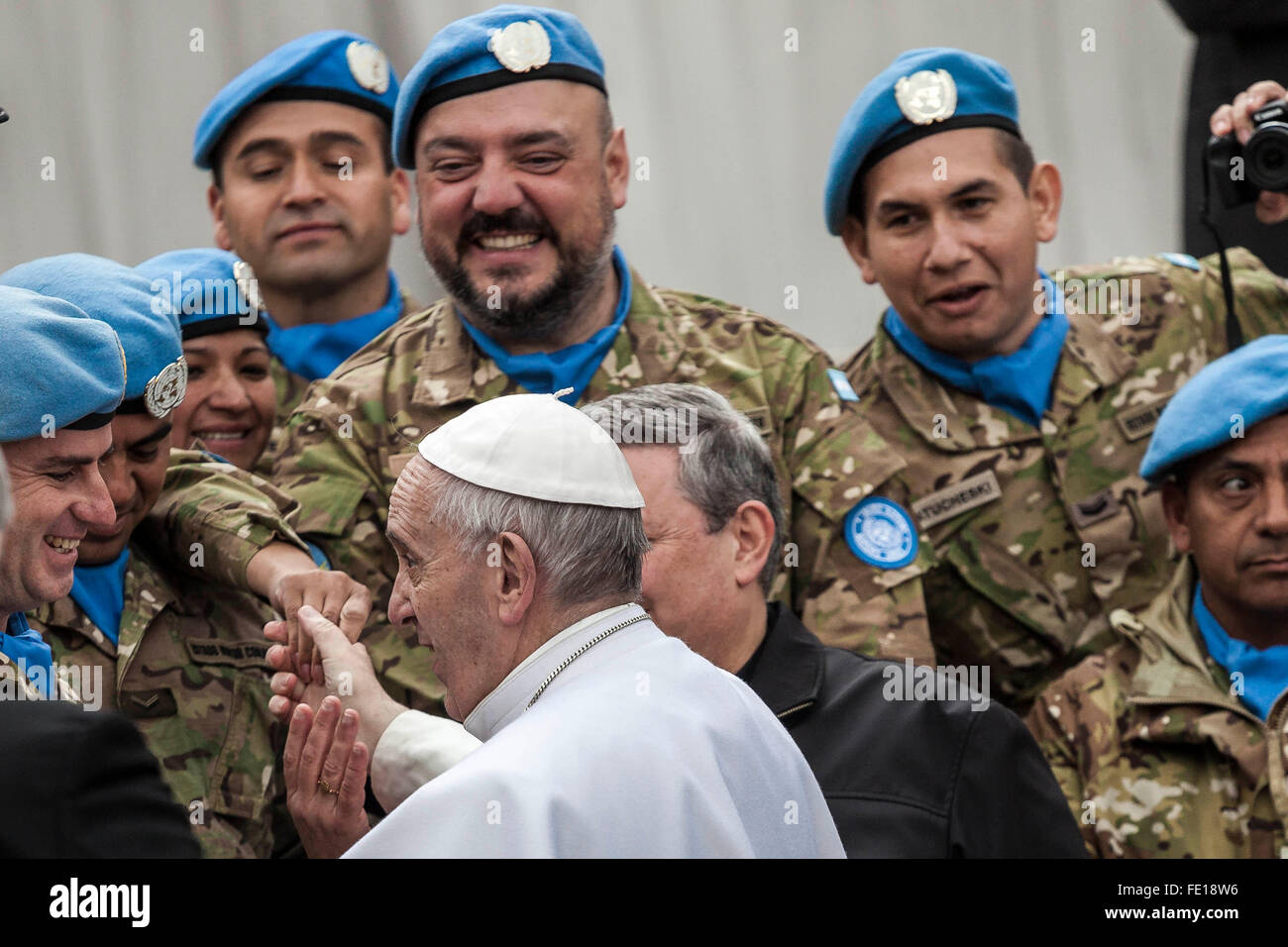 Vatican City, Vatican. 03rd Feb, 2016. United Nations soldiers pose ...