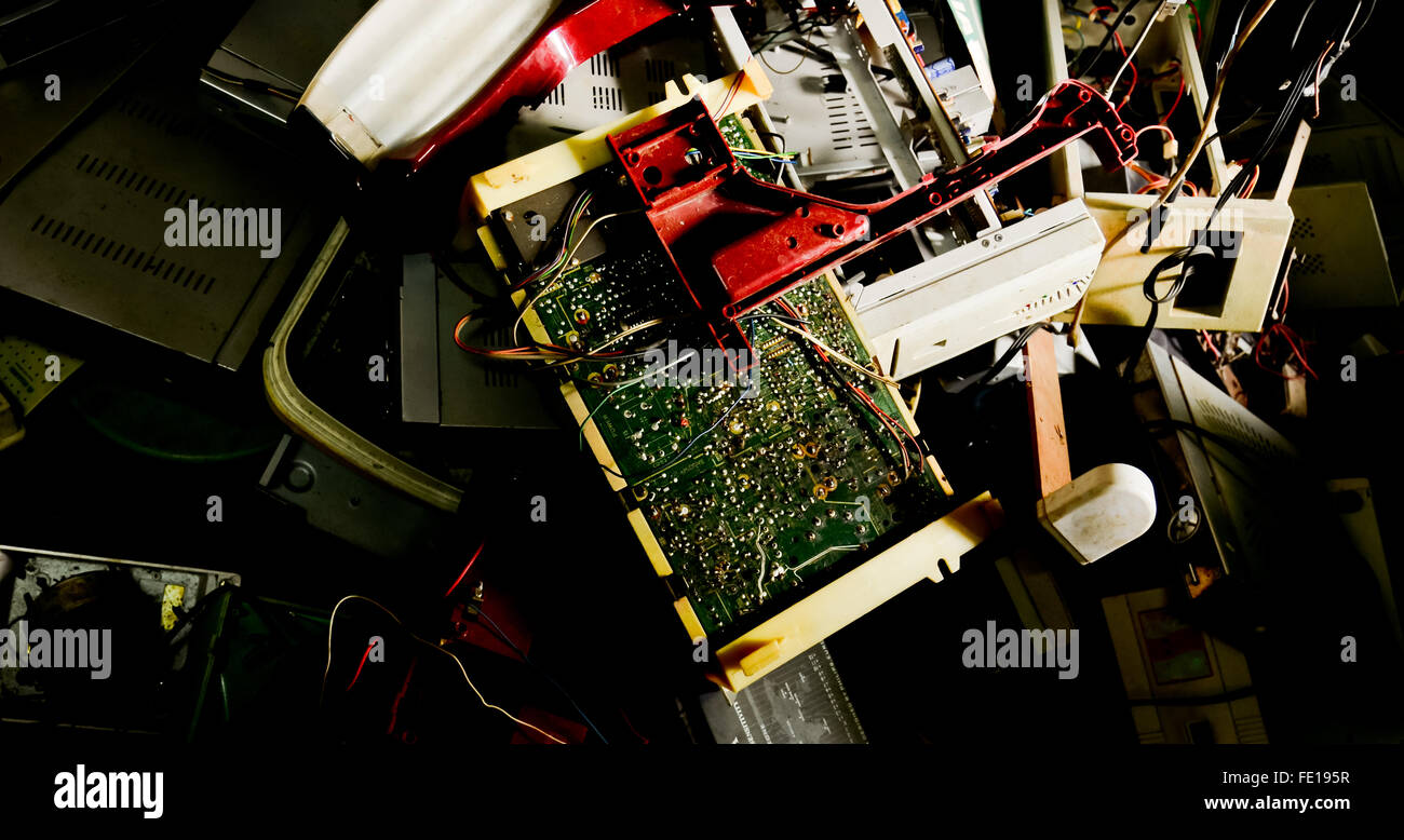 plastic and electric waste for recycling Stock Photo - Alamy