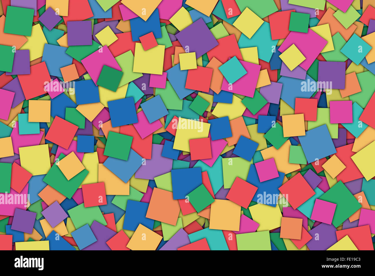 A Colorful Abstract Background with Scattered Squares Stock Photo - Alamy