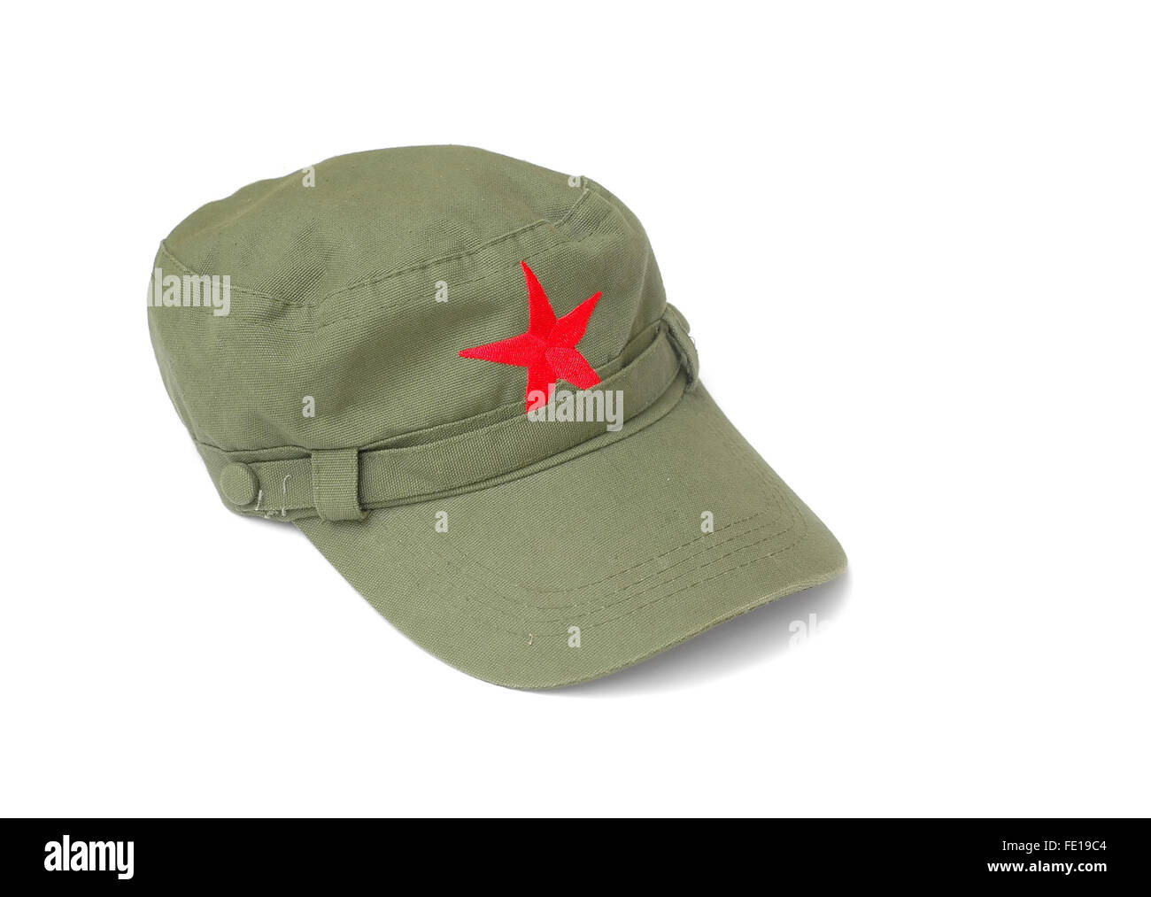 red star cap on white background Stock Photo - Alamy