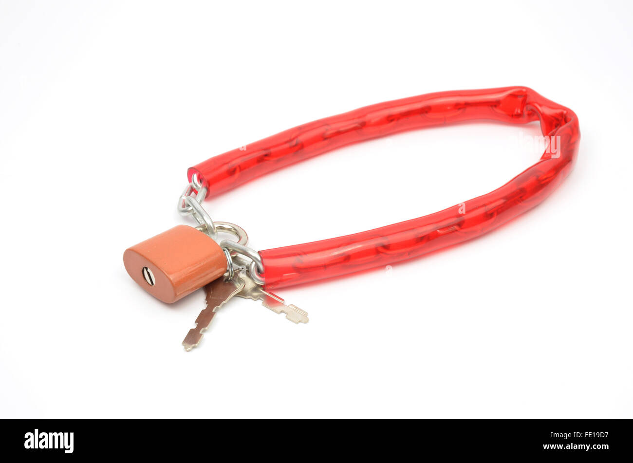 Key lock locked with a chain Stock Photo - Alamy