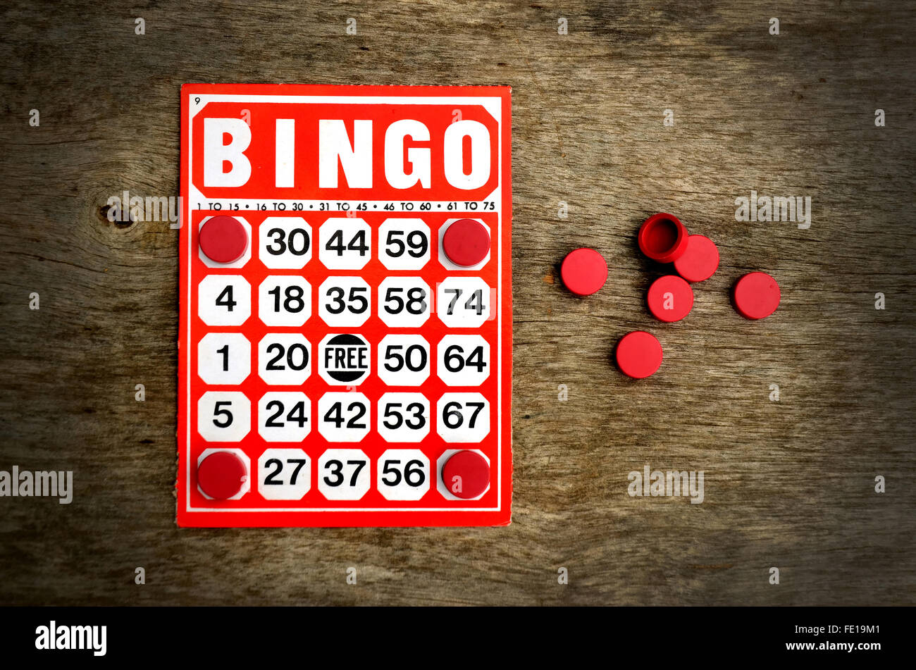 Red Bingo Chips Number