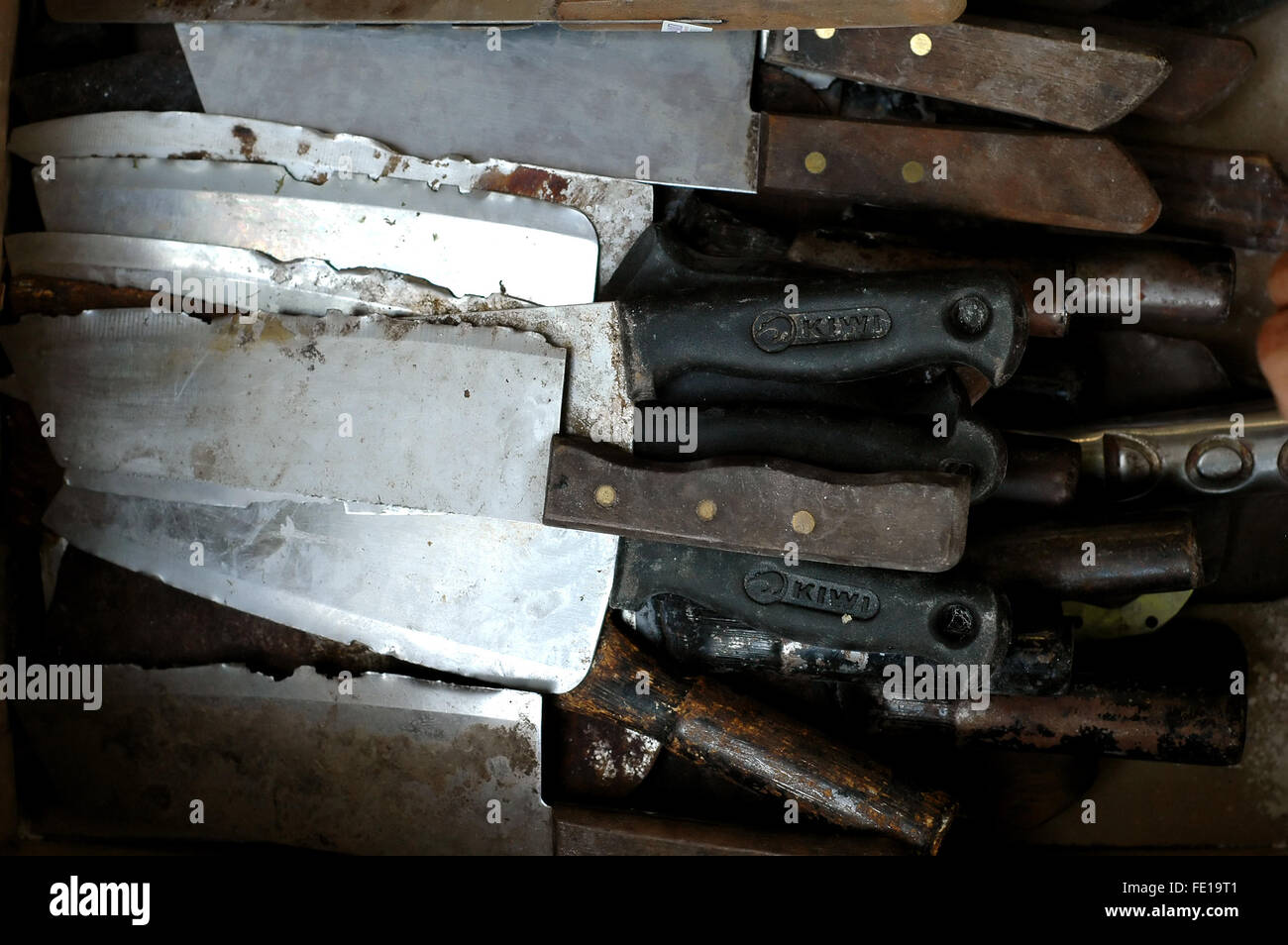 old kitchen knife Stock Photo - Alamy