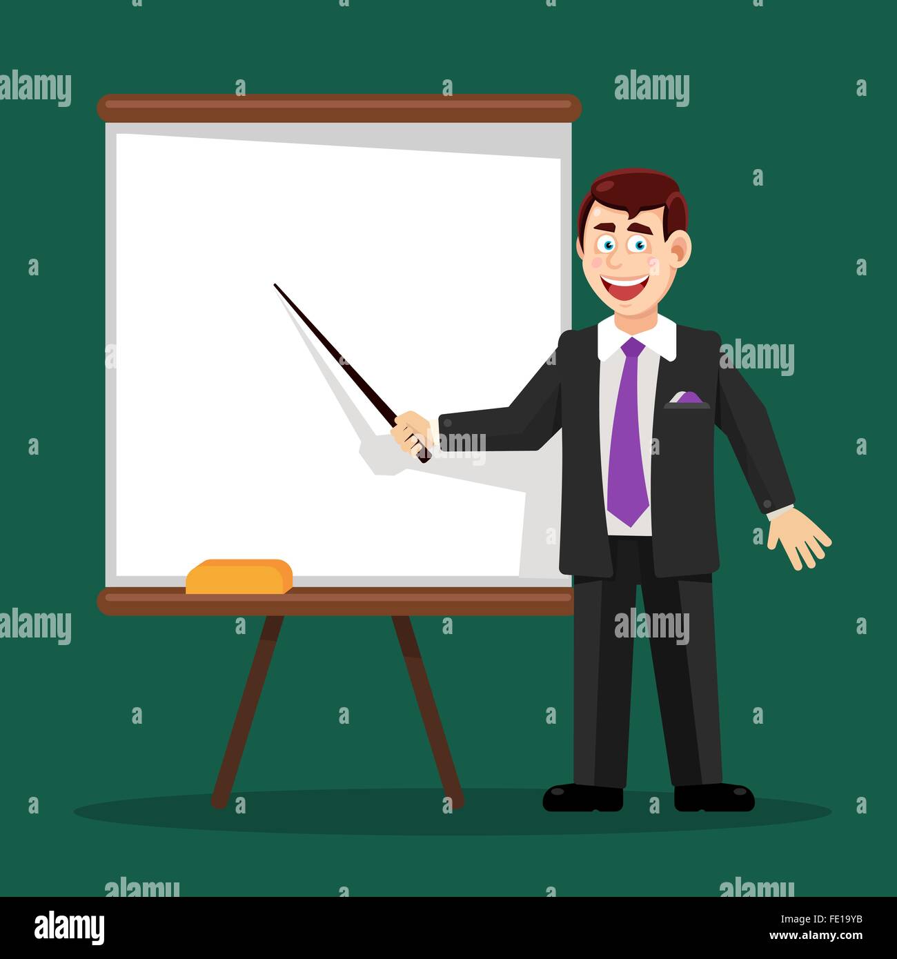 business man with pointer at the board Stock Vector Image & Art - Alamy
