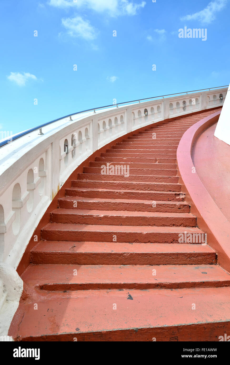 red stairs to the top of the tower Stock Photo - Alamy