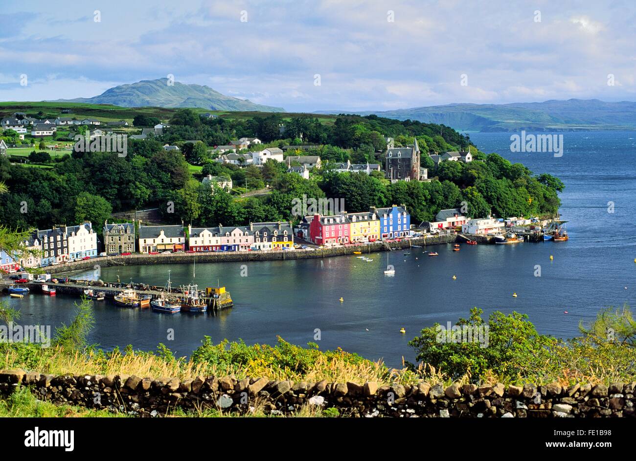 Isle of Mull, Scotland, UK. Main island town and fishing harbour of ...