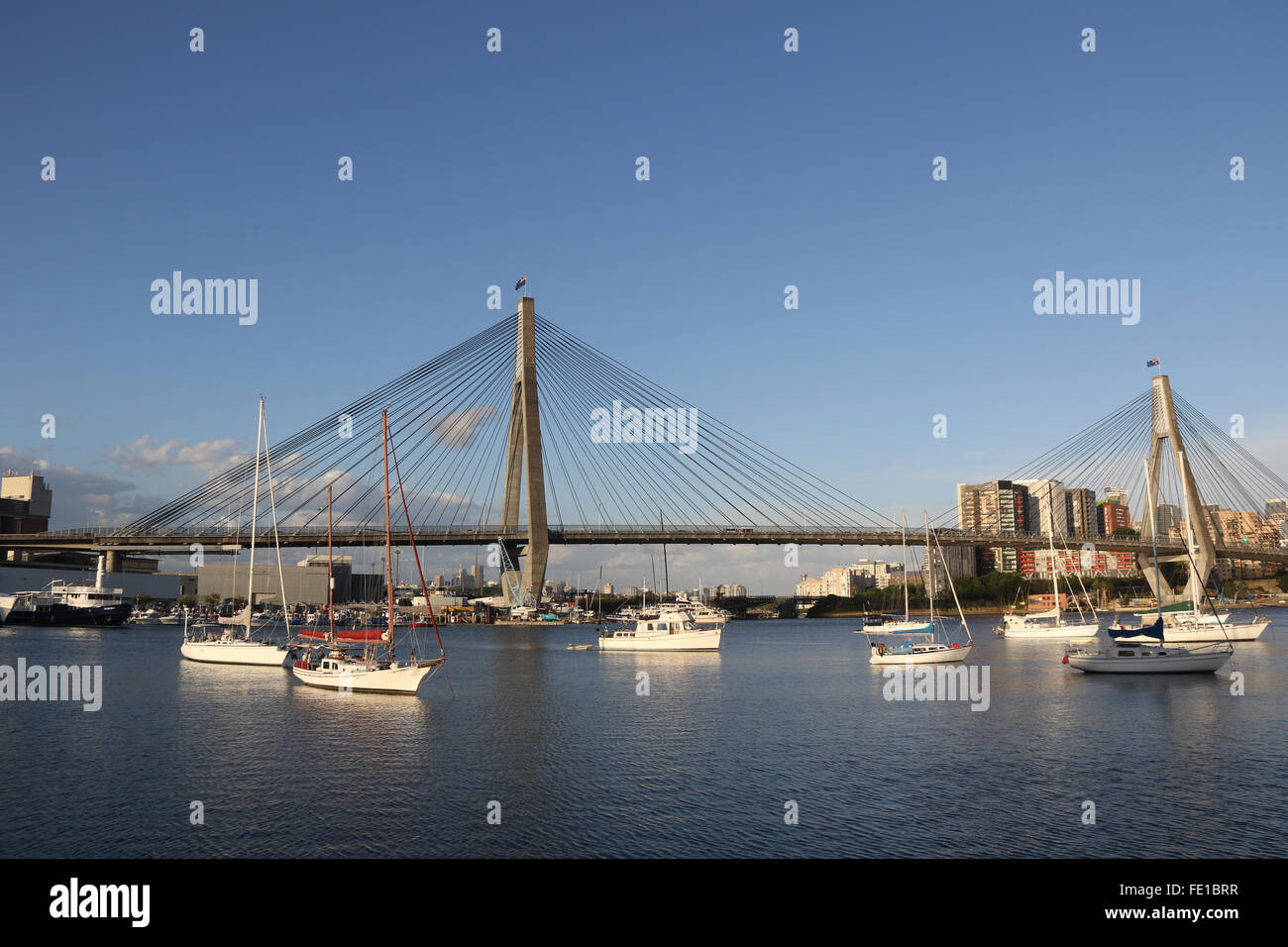 The ANZAC Bridge viewed from the Glebe foreshore walk – Sydney ...