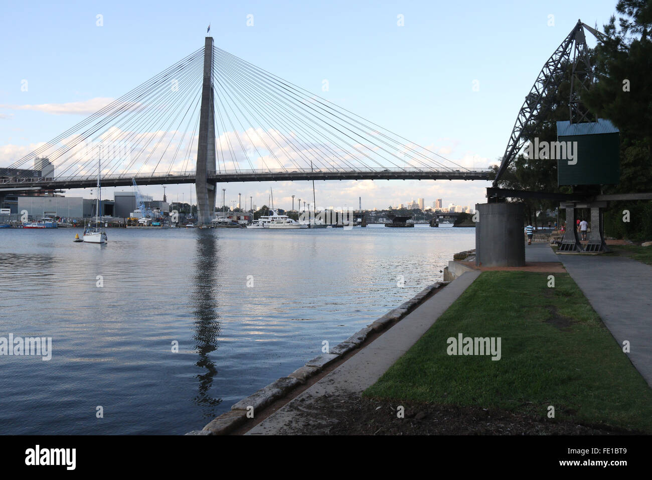 The ANZAC Bridge viewed from the Glebe foreshore walk – Sydney ...