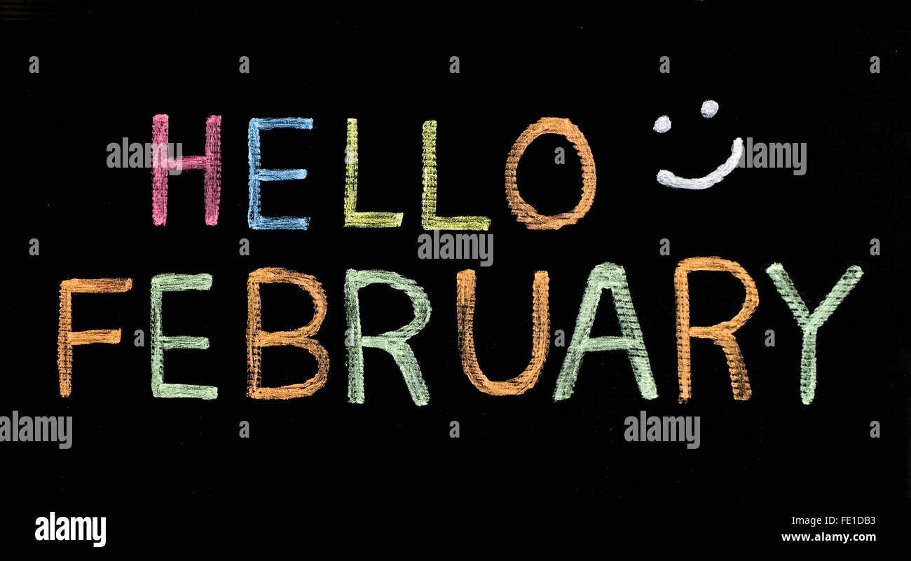 Hello february hi-res stock photography and images - Alamy