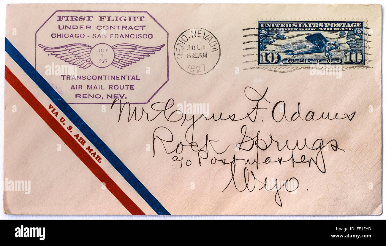 1927 American first-flight letter Chicago to San Francisco with ...