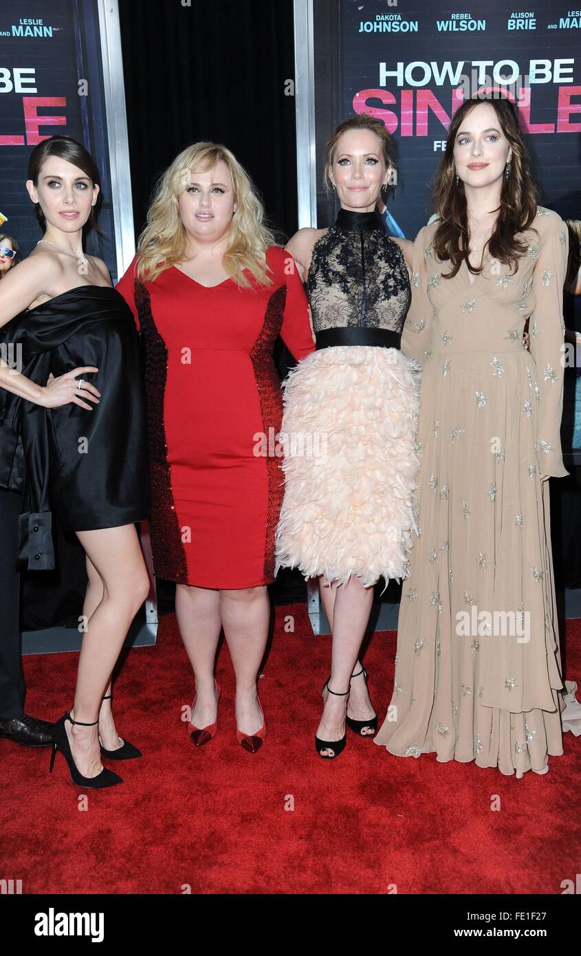 New York, NY, USA. 3rd Feb, 2016. Alison Brie, Rebel Wilson, Leslie ...