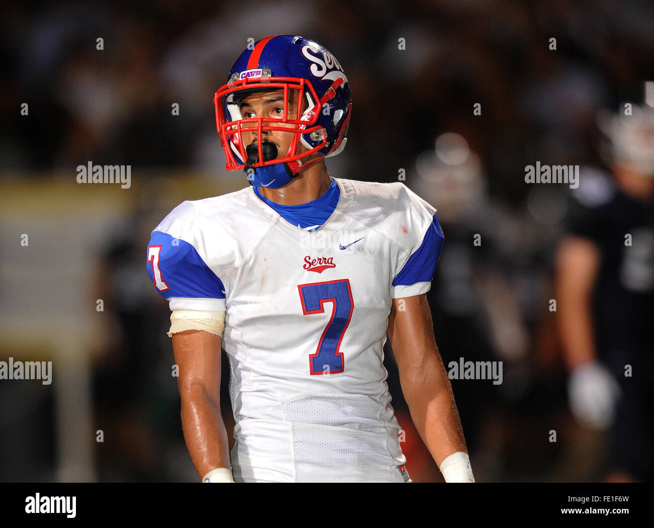 Los Angeles, CA 9/25/15.Gardena Serra Cavaliers defensive back/wide ...