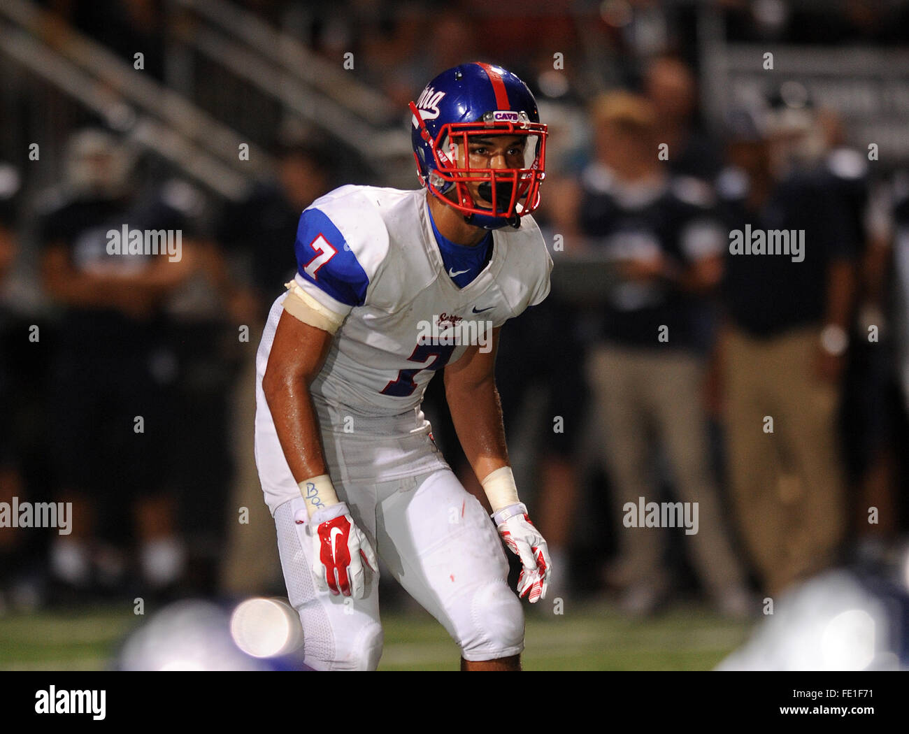 Los Angeles, CA 9/25/15.Gardena Serra Cavaliers defensive back/wide ...