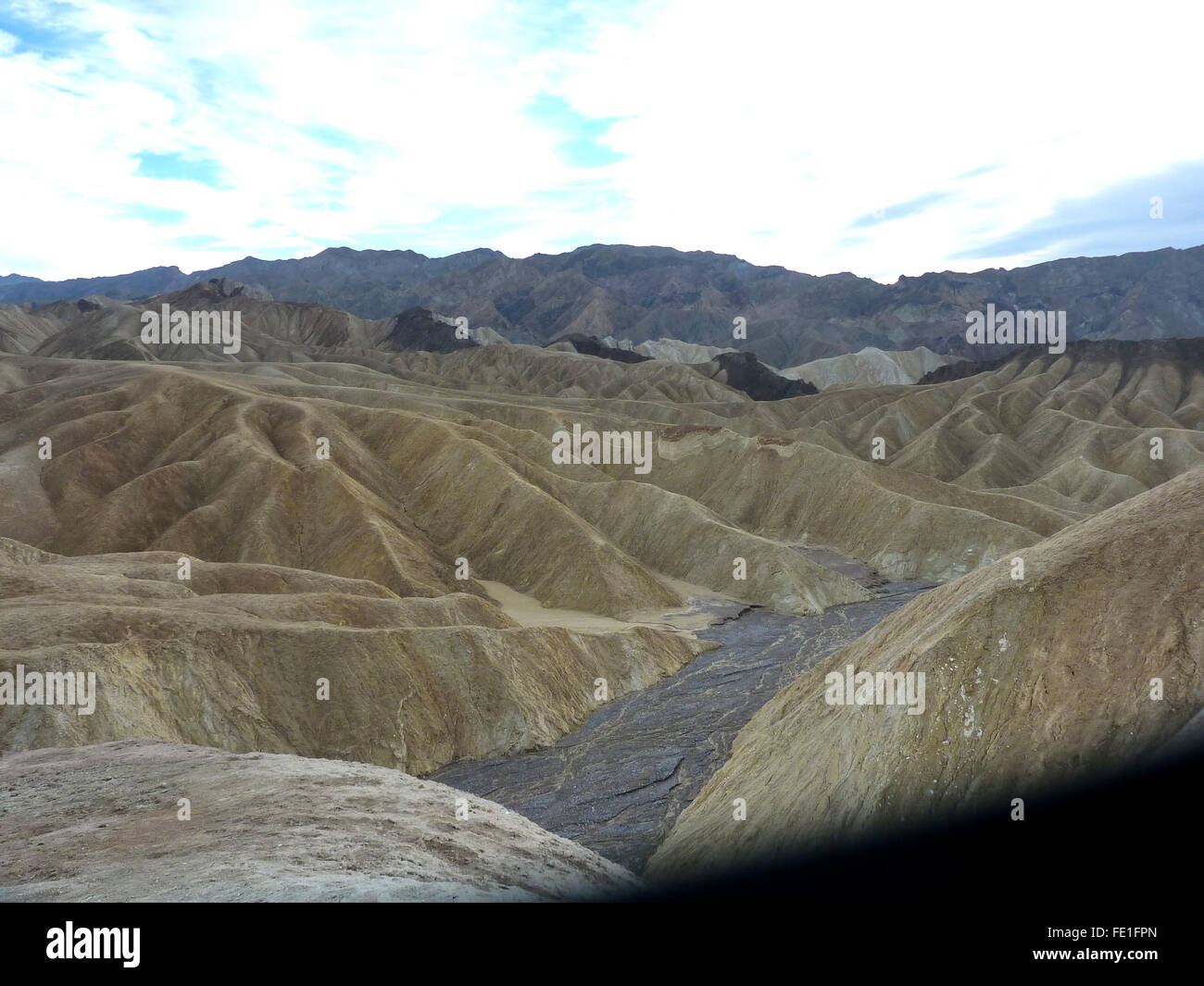 Badlands, Riverside County, California, dry hill slopes formed of ...