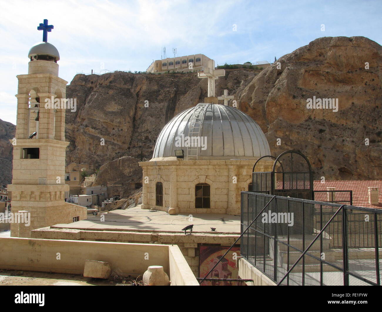 Dome and Cross during sunshine and nice weather in front of a mount at ...